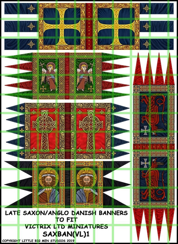Late Saxon / Anglo Danish Banner Sheet 1 - Little Big Men Studios
